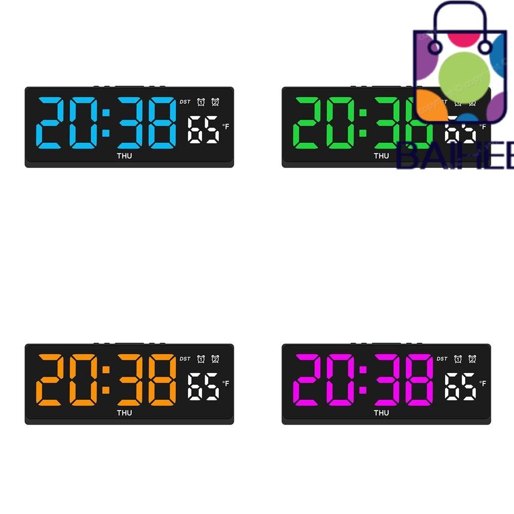 BAIHEE Electronic Wall Clock, Date Multi-functional Digital LED Clocks ...