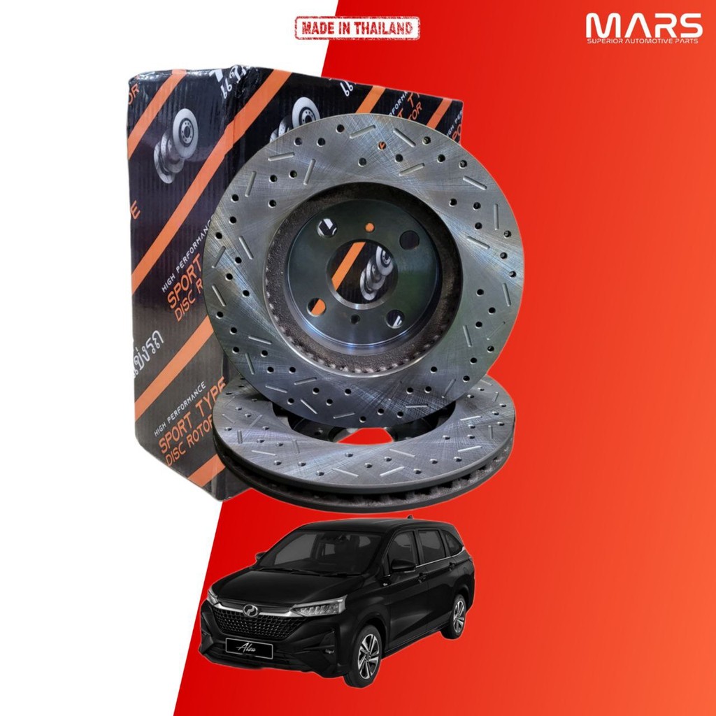 PERODUA ALZA 2009-2021 - DISC ROTOR SLOTTED & DRILLED ORIGINAL TF ...