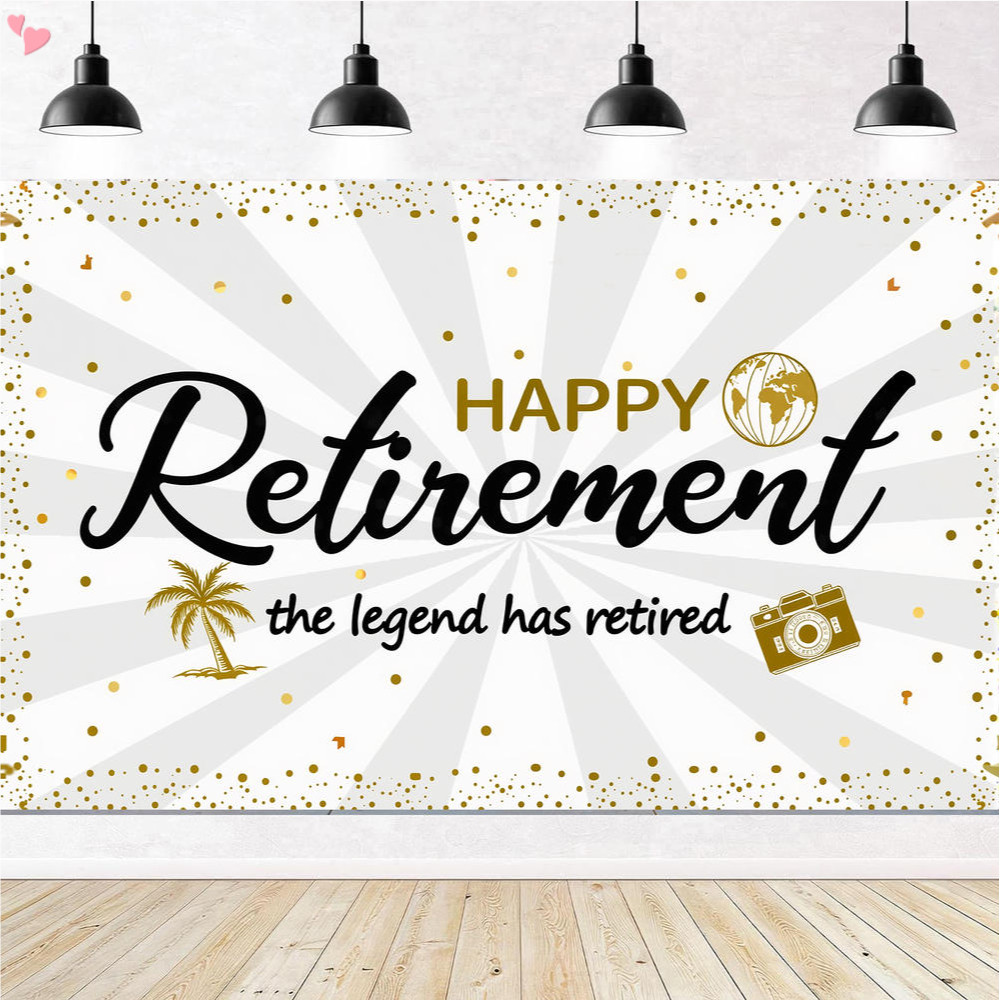Retirement Party Decorations 70.8 x 43.3 Inch Retirement Backdrop ...