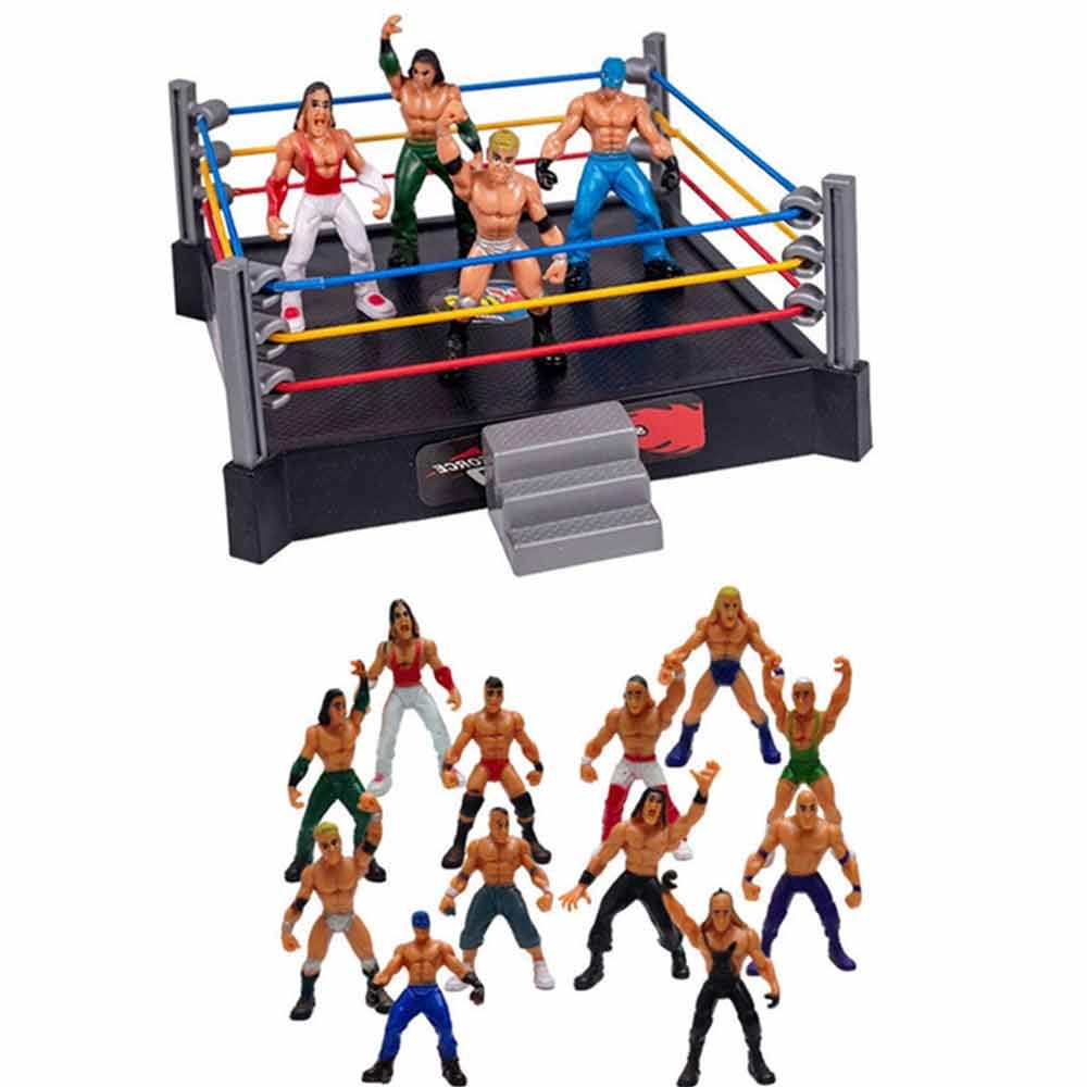 WWE Wrestler Ring Character Scene Action Figures Model Set Gladiator ...