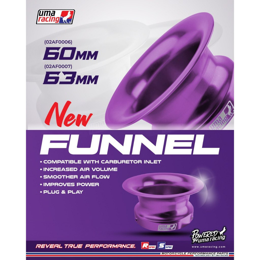 UMA RACING POWER JET PWK CARBURETOR V2 / V3 RACING AIR FUNNEL 60MM 63MM ...