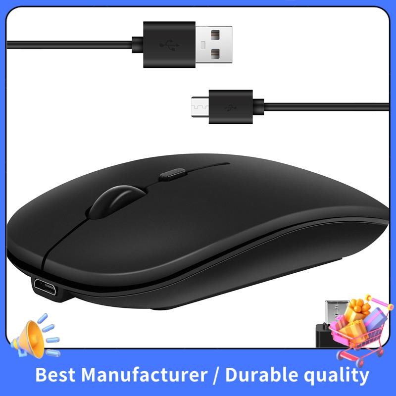 【NEW】Wireless Mouse Rechargable,2.4G Ultra Silent Optical Mouse with ...