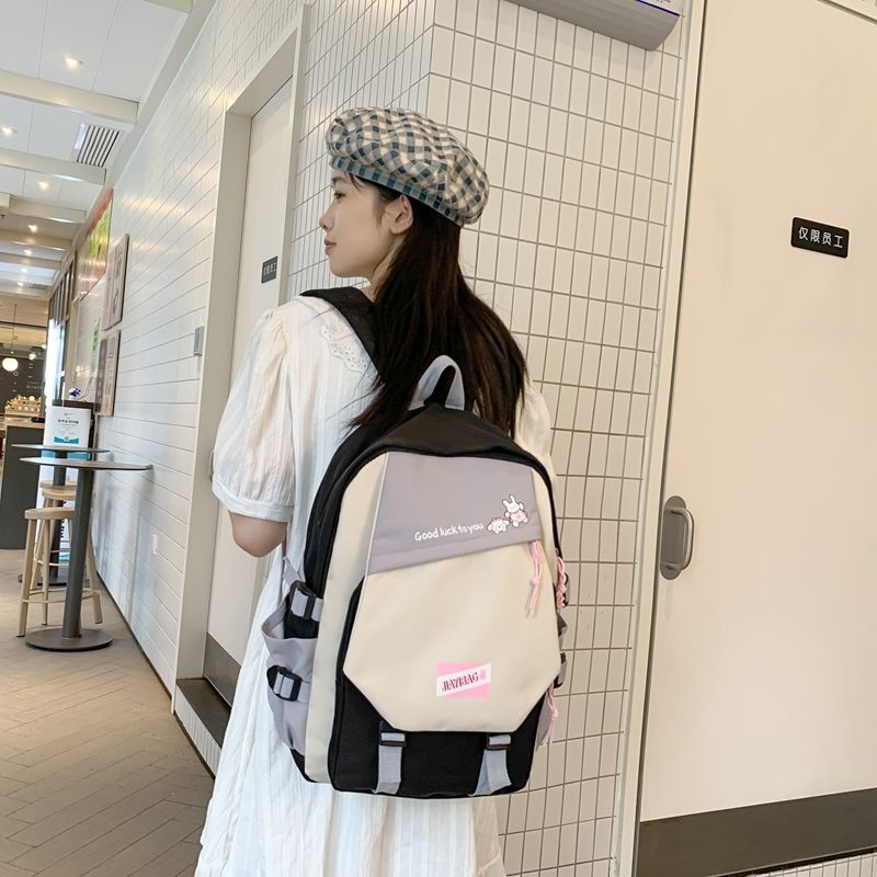 Autumn New Style School Season Contrast Color Style Flap Zipper Student ...