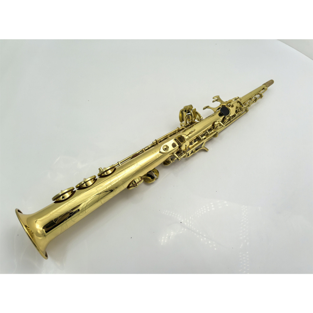 Real Pictures Saxophone Soprano Straight B Flat Brass Gold Lacquer ...