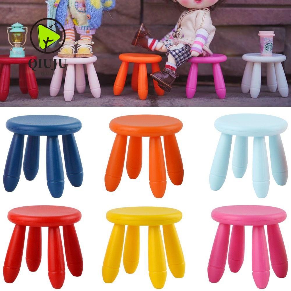 QIUJUU Miniature Furniture, Plastic 1:12 Scale Dollhouse Stool, Gift ...