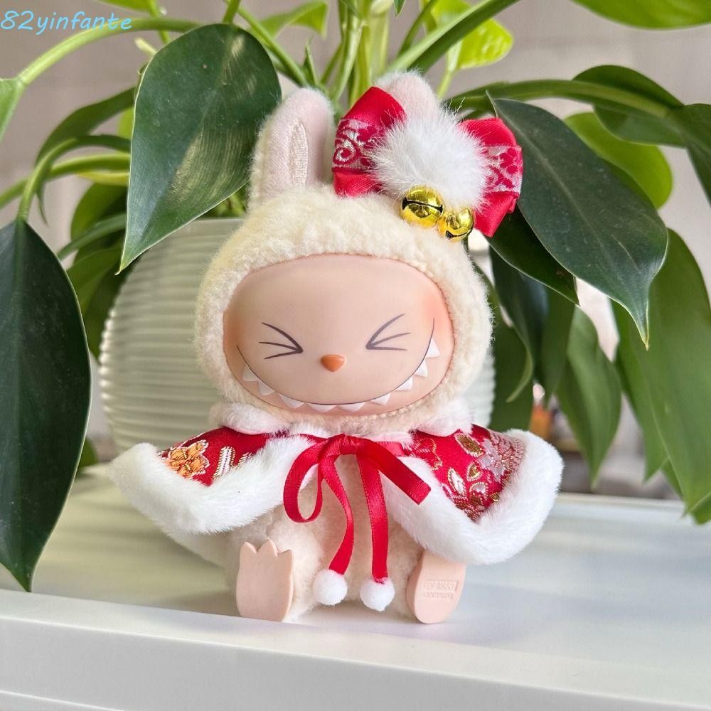 YINFANTE 17cm Labubu Time Cloak Set, Bowknot Headpin Embroidery Sitting ...