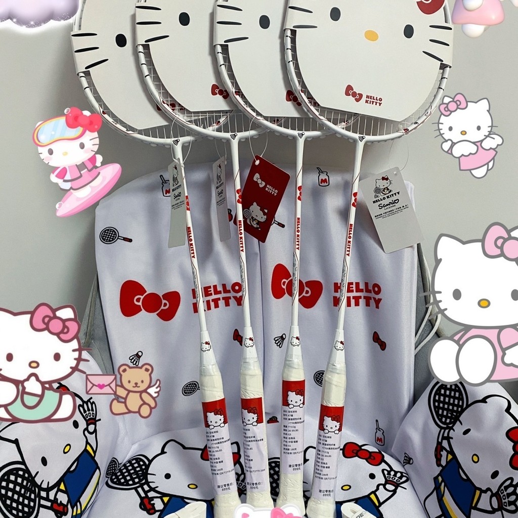 Genuine KT Cat HelloKitty Hello Kitty Badminton Racket 4u Durable Full ...