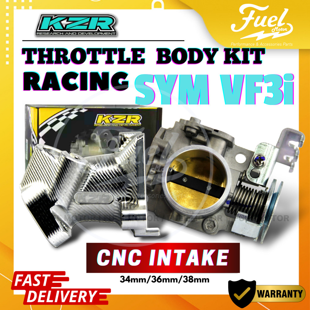 Sym Vf3i Throttle body (RS150)+ CNC Intake Complete Set 34mm 36mm 38mm KZR KOZI | Shopee Malaysia