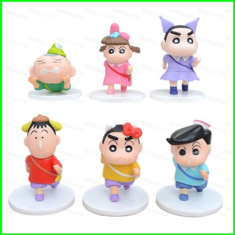 6pcs Crayon Shin-chan Action Figure Runaway series Crossbody bag Kazama ...