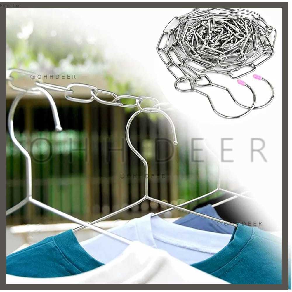 OHHDEER Portable Stainless Steel Clothesline Removable Clothes Wire ...