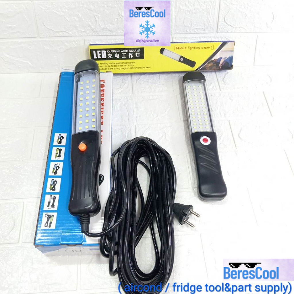 portable working light led hanging + magnet battery / wired ...