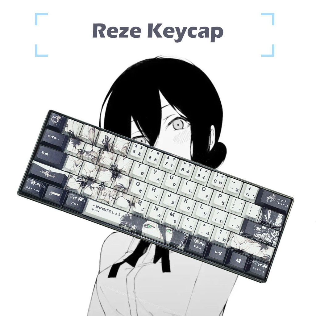 Reze Keycap Cherry Profile 82/130 Keys PBT Letter Side-printed LED ...