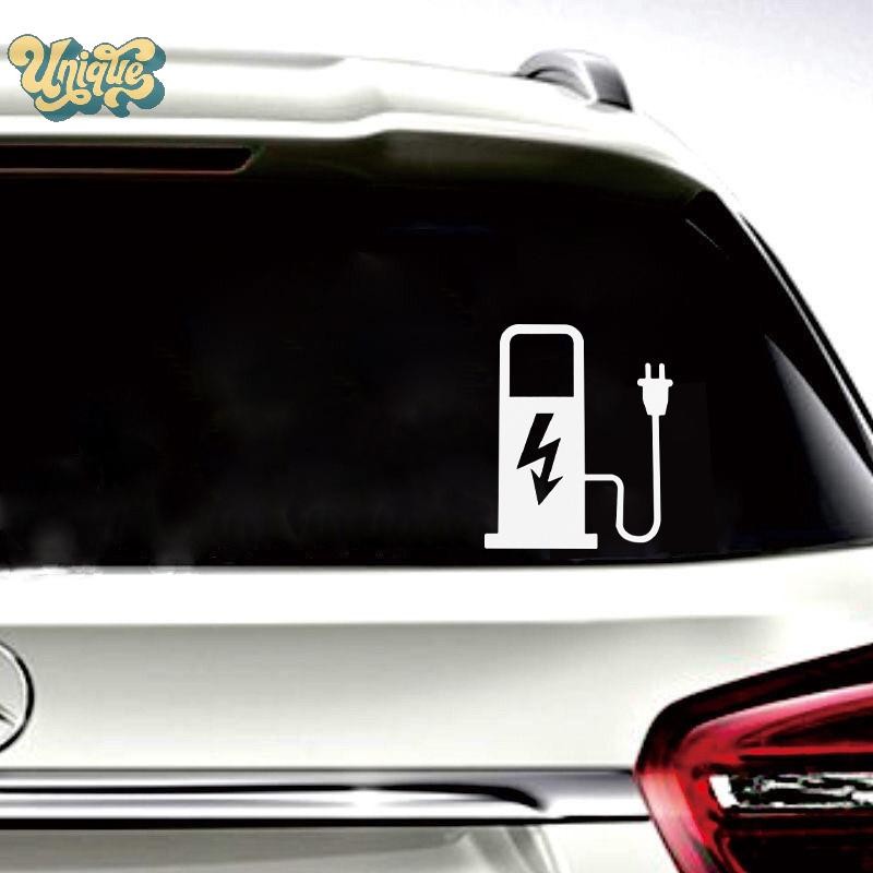 (Unique) 12*10cm EV Electric Vehicle Car Sticker Decal Funny Truck ...