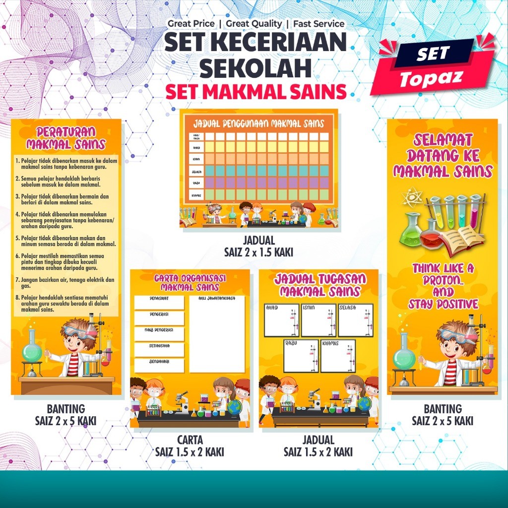 SET KECERIAAN MAKMAL SAINS SEKOLAH 5 in 1 | BILIK SAINS | SCIENCE'S LAB ...