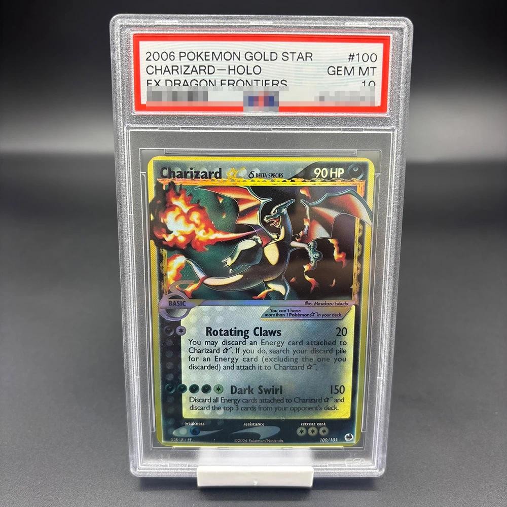 DIY PSA10 2006 PTCG GOLD STAR CHARIZARD-HOLO Collection Card 10Points Rating Card English ...