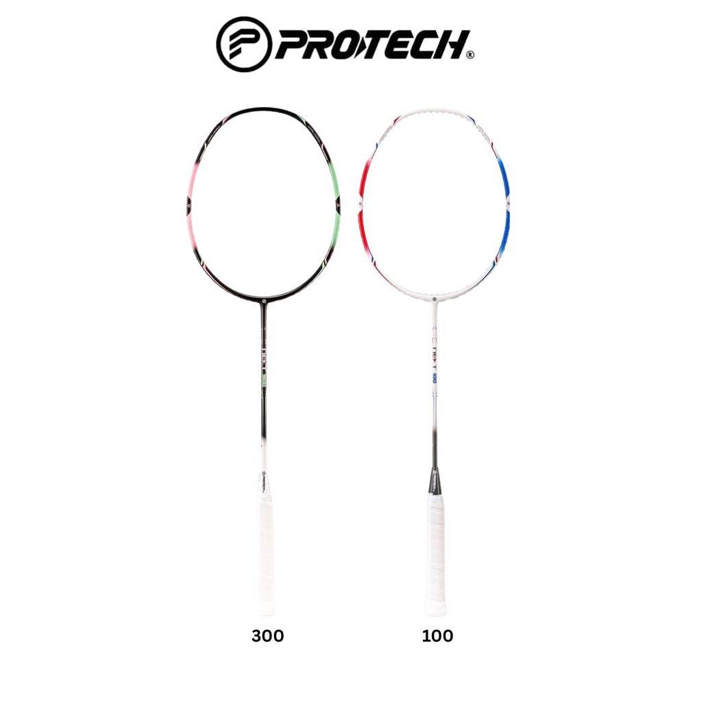 PROTECH RAC NEXT 100/300 Badminton Racket (4U) (MAX 32LBS) (FREE String ...