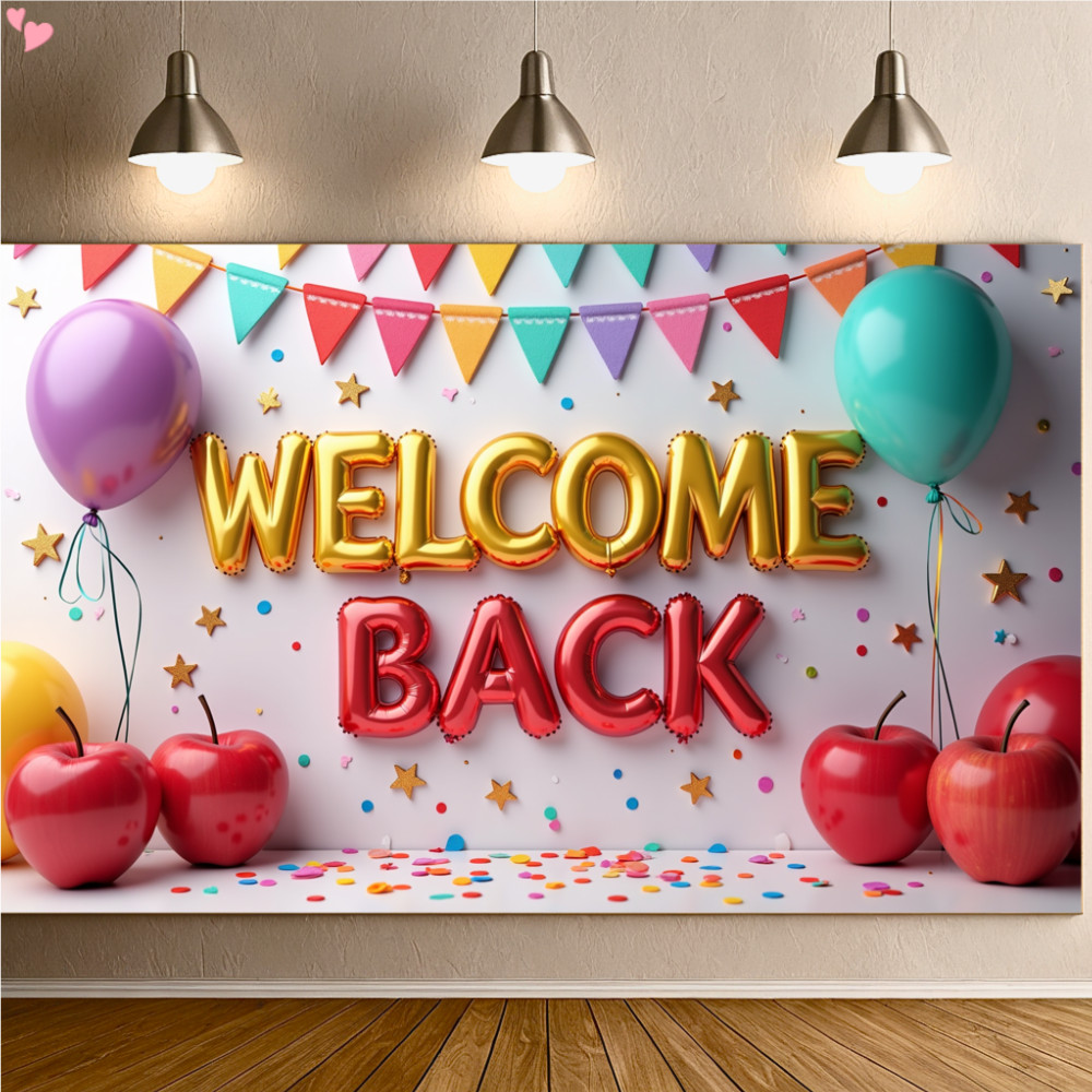 Welcome Back Banner, 70.8x43.3 Inch Welcome Banner with Rope First Day ...