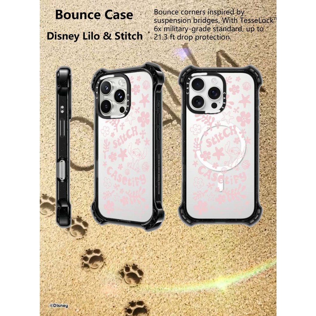 CASECASE X Disney Lilo & Stitch Pattern [Pink] Bounce Case Magnetic ...