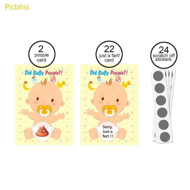 Picbliss Party Guessing Games 24 Cards Poopie Fart Scratch off Activity ...