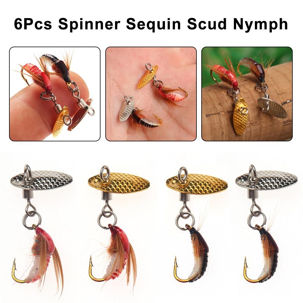 Spinner Sequin Scud Nymph Scud Lure Trout Fishing Flies T3d3 | Shopee ...