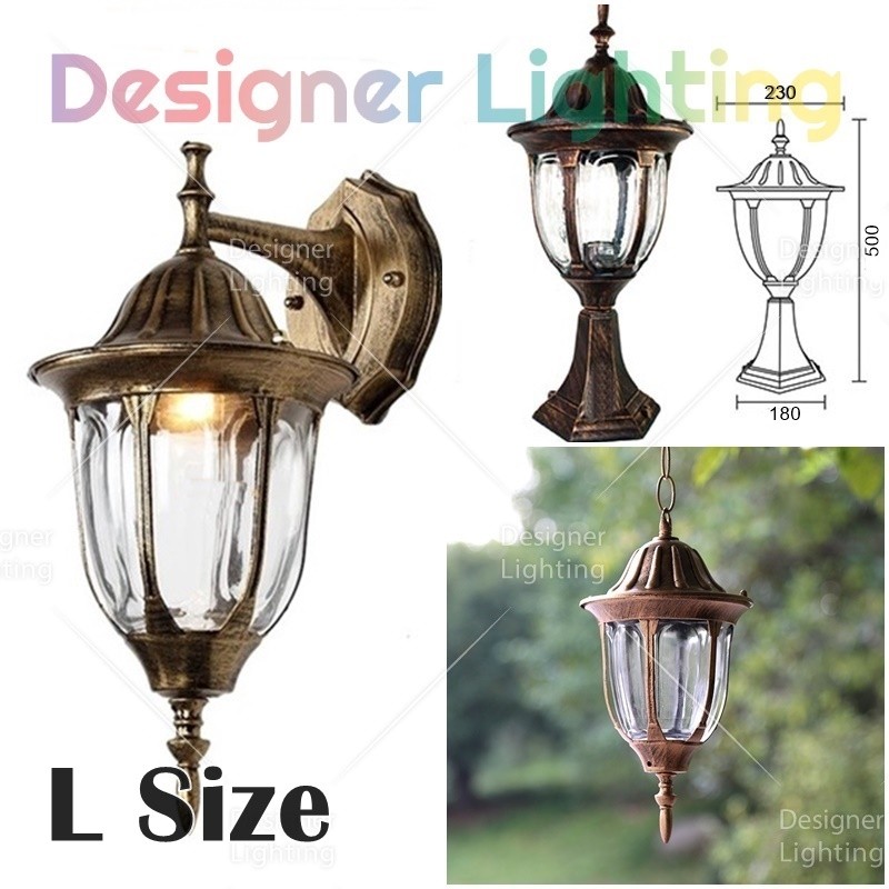 Outdoor Light [L Size] Gate Lamp Large Size Lampu Pagar Lampu Tembok ...