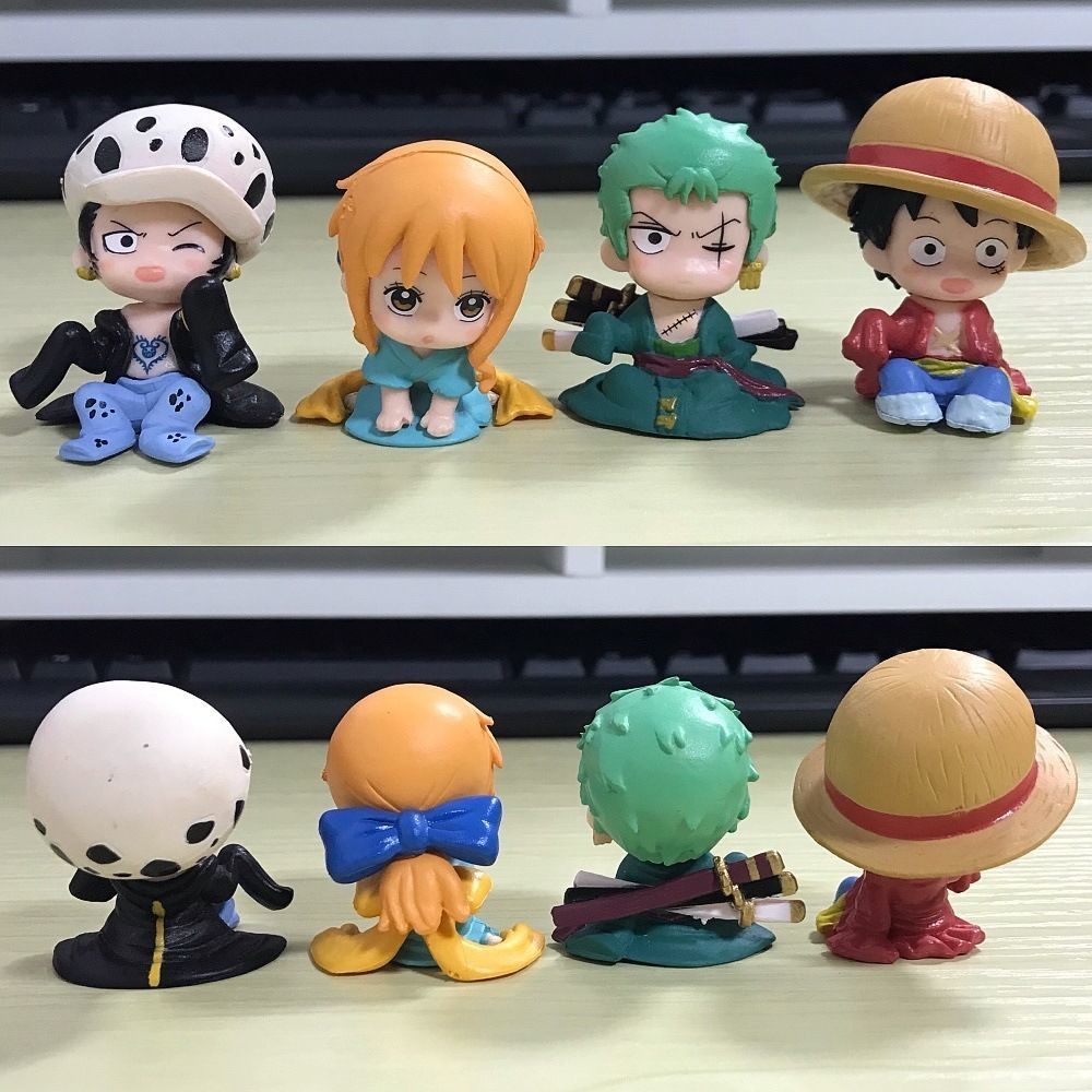 One Piece q Version Figure Luffy Zoro Luo Nami Doll Whole Set Model ...