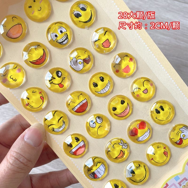 Smiley Face Emoticon Large Crystal Stickers Acrylic Gem Diamond ...