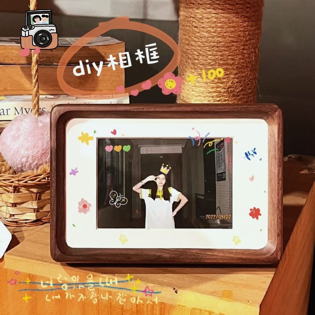 Retro Record Photo Frame Diy Polaroid Floating Photo Frame Wooden ...