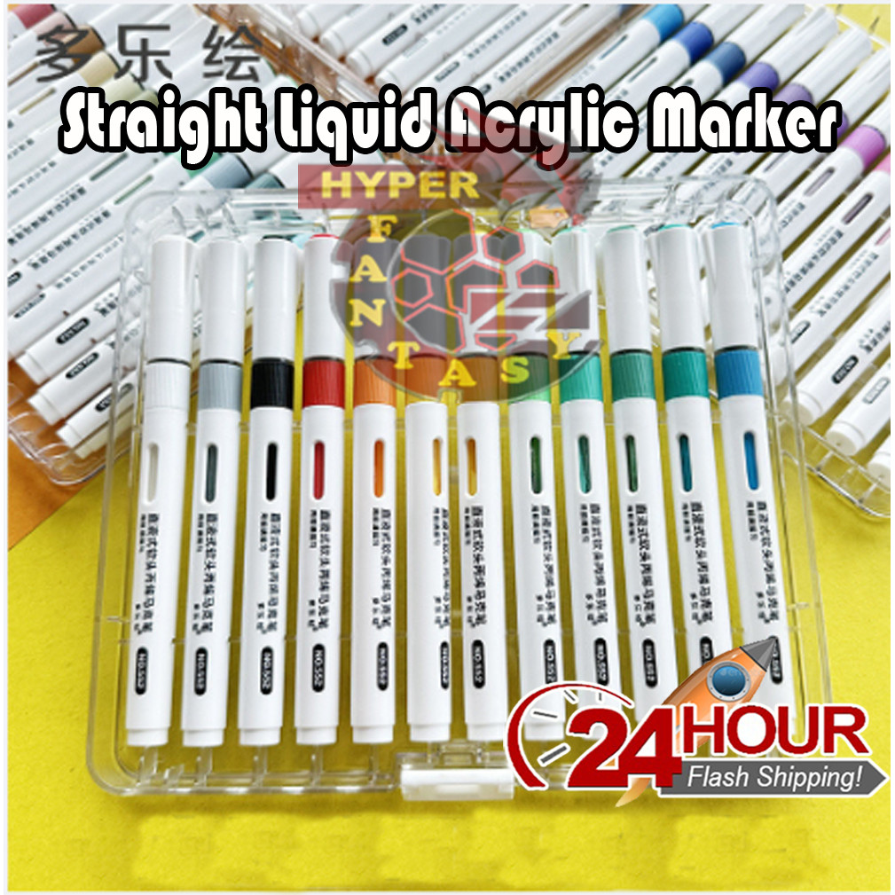 Dole Paint 多乐绘 Straight Liquid Acrylic Marker Soft Tip Metallic Color ...