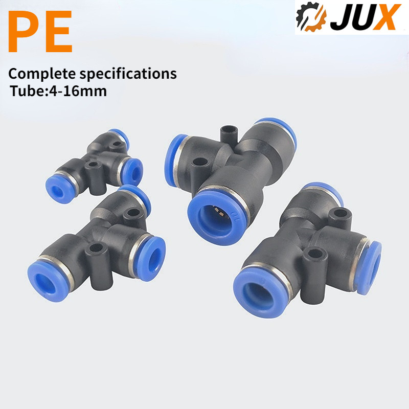 T-type Tee Joint Pneumatic Trachea Quick Plug Joint PE4 PE5 PE6 PE8 PE10 PE12 PE14 PE16/7/9/11 ...