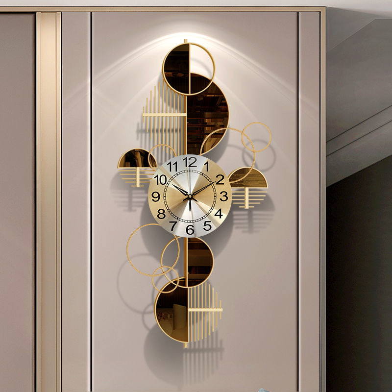 Modern Large Wall Clock Decorative Metal Mid Century Wall Clocks, Gold ...