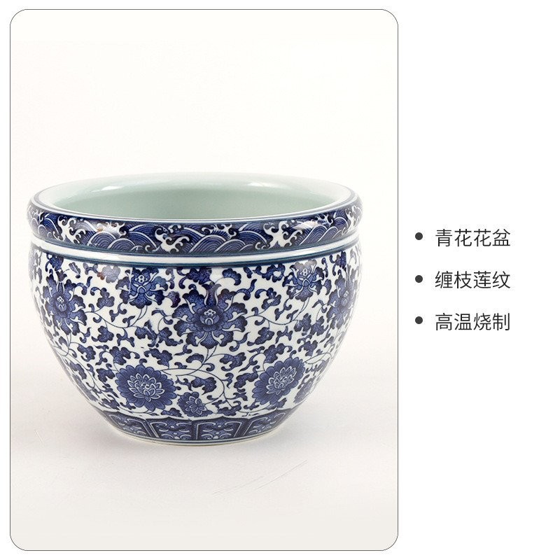 Jingdezhen tangki bunga porselin biru dan putih suhu tinggi pasu bunga ...