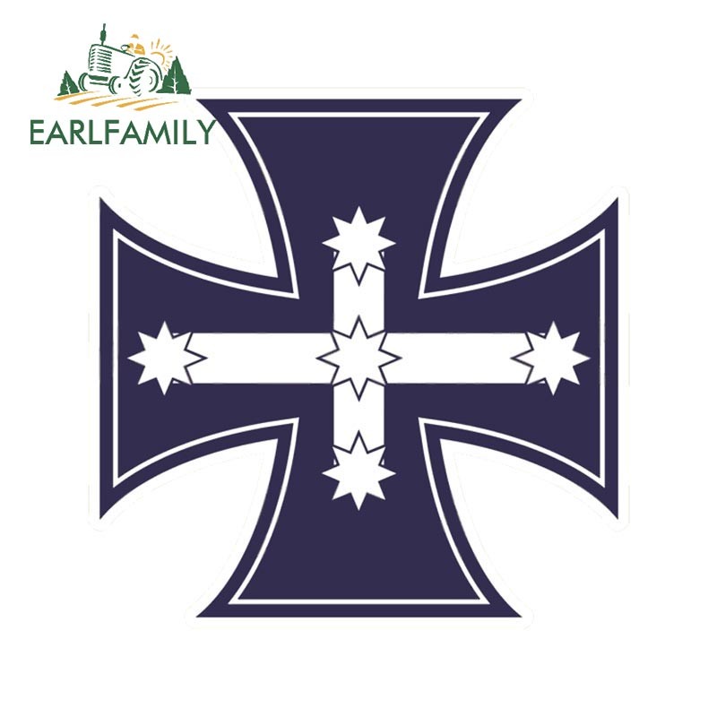 EARLFAMILY 13cm x 13cm Iron Cross Eureka Flag Sticker Maltese Cross ...