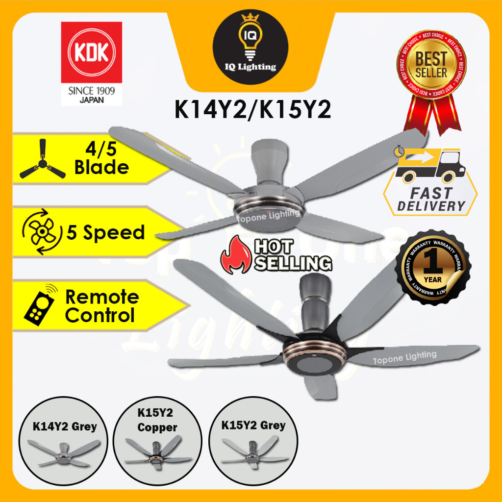 KDK K14Y2 / KDK K15Y2 56'' / 60" Inch V-TOUCH SERIES 5 Speed AC MOTOR ...