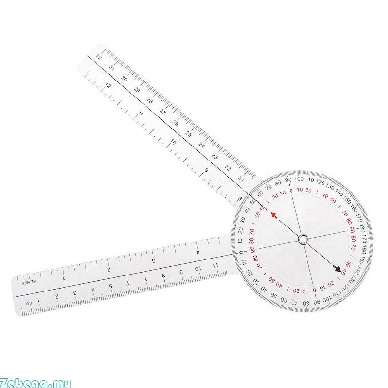 Zebeaa 12 Inch Goniometer Transparent Orthopedic Angle Ruler Plastic ...