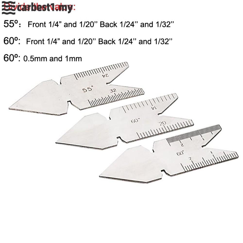 3Pcs Center Gauge Measuring Thread 55&60 Degrees Template Inch Metric ...