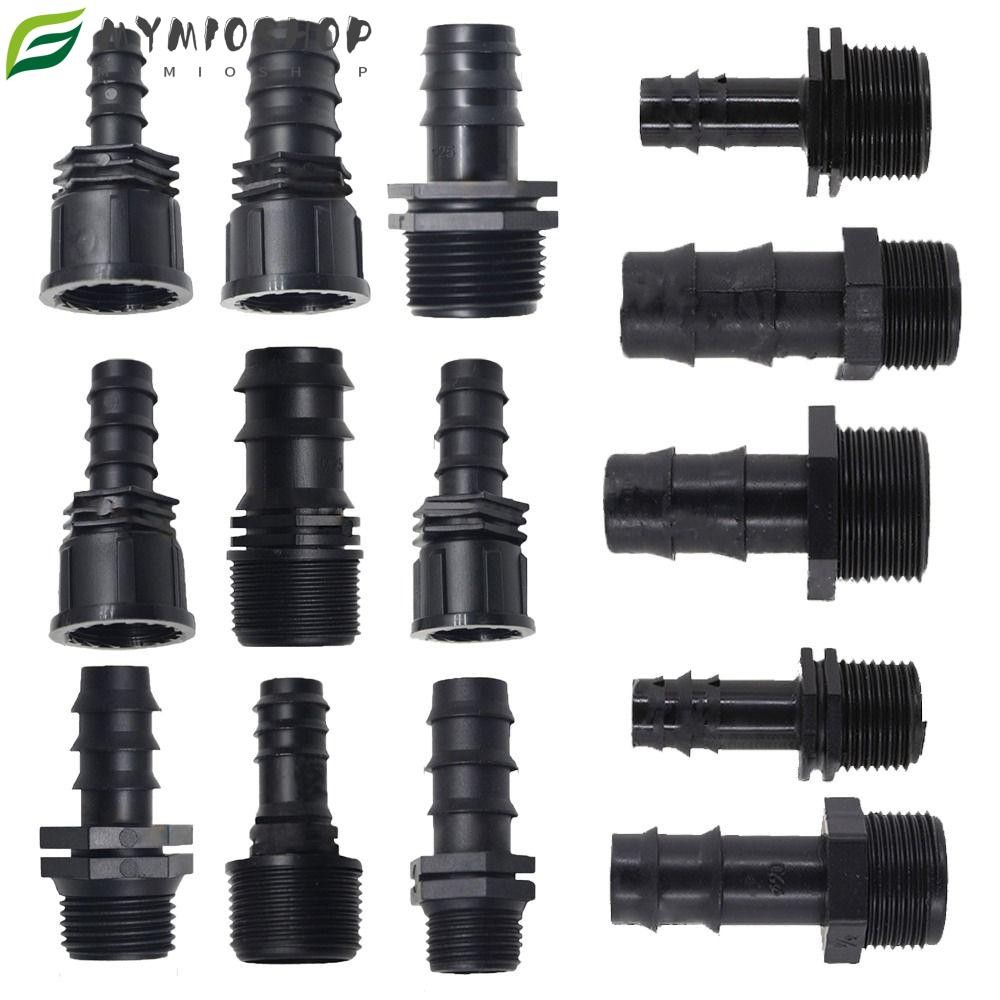 MIOSHOP Screw Joint, PE Female Male Thread Garden Hose Barb Connector, Durable 16mm 20mm 25mm 1/ ...