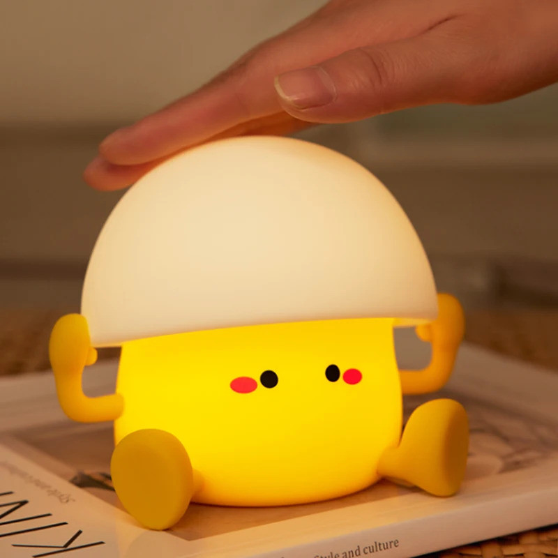 Egg Yolk silicone nightlight Cute Tap Control LED Lamp Fun Design for ...