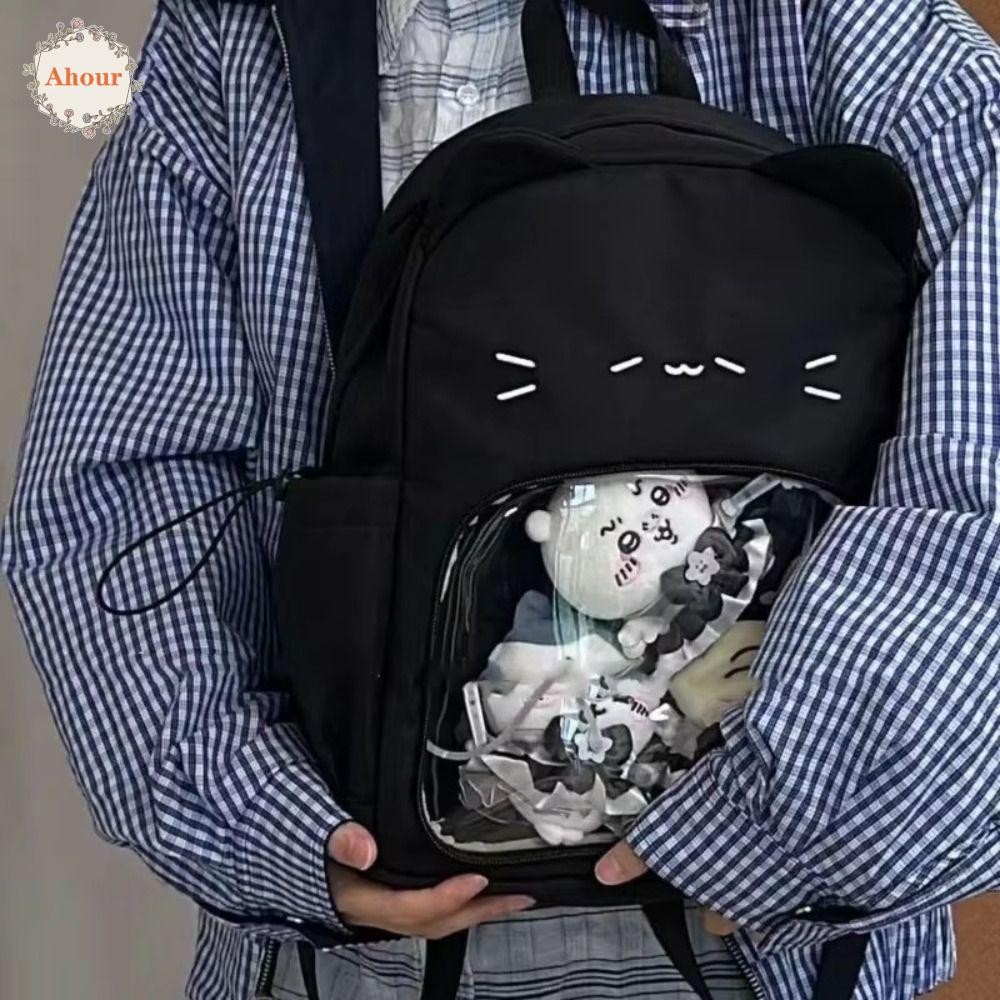 AHOUR Transparent Pocket Itabag, Harajuku Y2k Cute Cat Ita Bag, Fashion ...