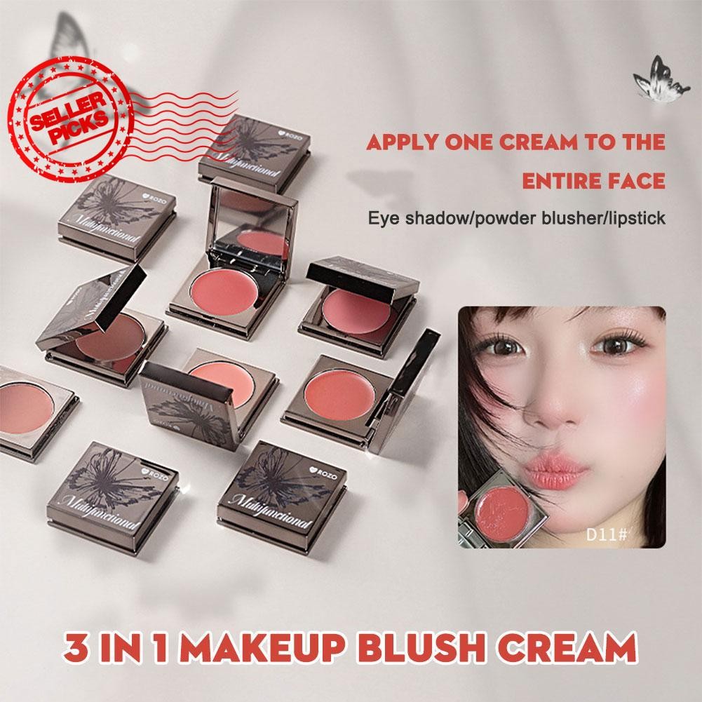Rozo 3 In 1 Multipurpose Blusher Cream Long-lasting Face Blush Makeup ...