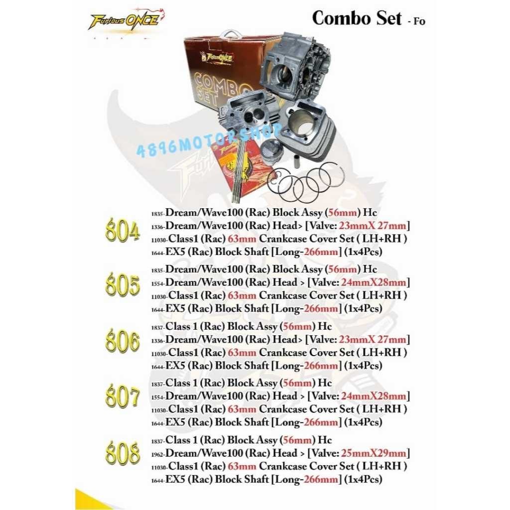 ( JIMAT ) FURIOUS ONCE HONDA EX5 CLASS 1 EX5-CLASS 1 ONETEN 58MM SPEC BLOCK CYLINDER HEAD ...