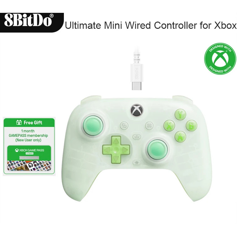 8BitDo Ultimate Mini Wired Controller with Game Pass Hall Effect Joystick for Xbox Series S/X ...