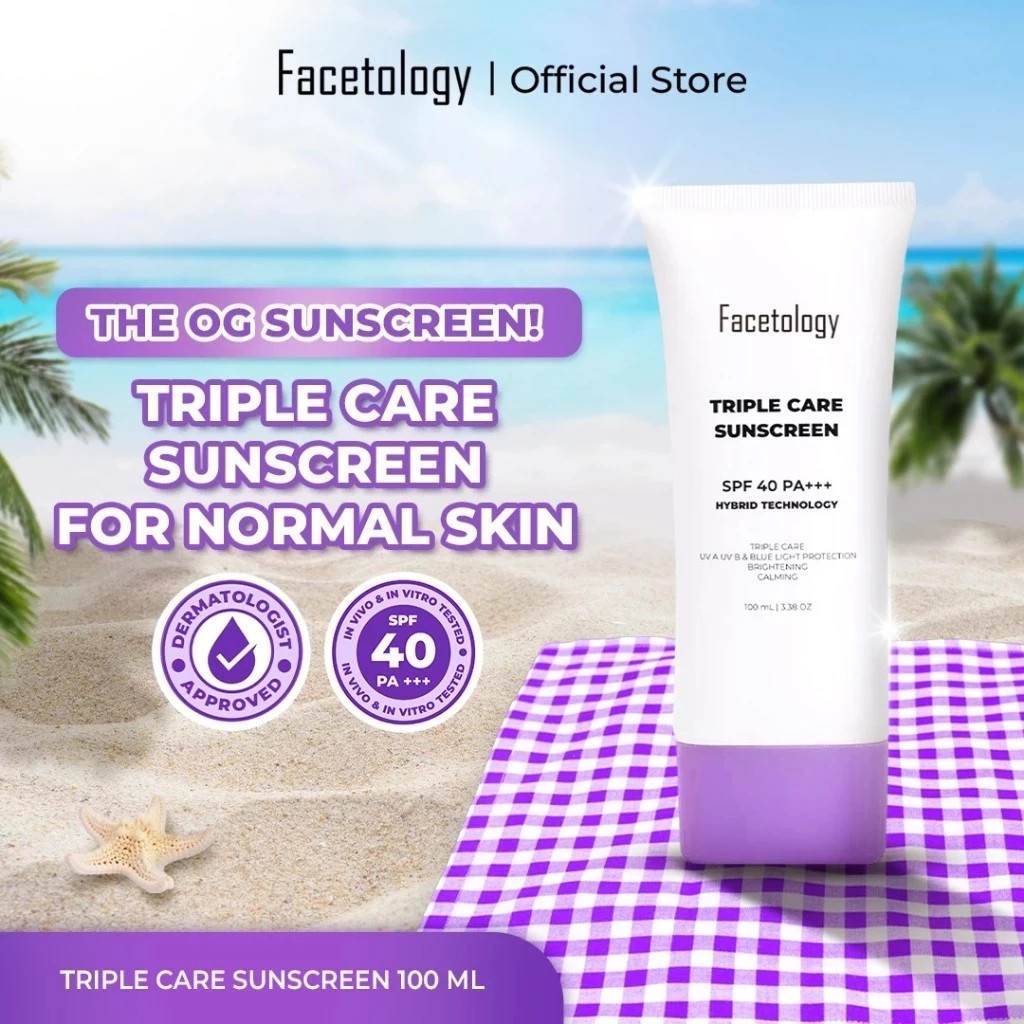 Facetology Sunscreen Large Triple Care Sunscreen SPF 40 PA +++100 ml ...