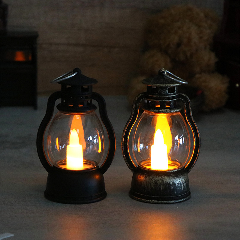 [LJC] 9cm Mini Led Retro Oil Lamp Simulation Glowing Cande Light Night ...