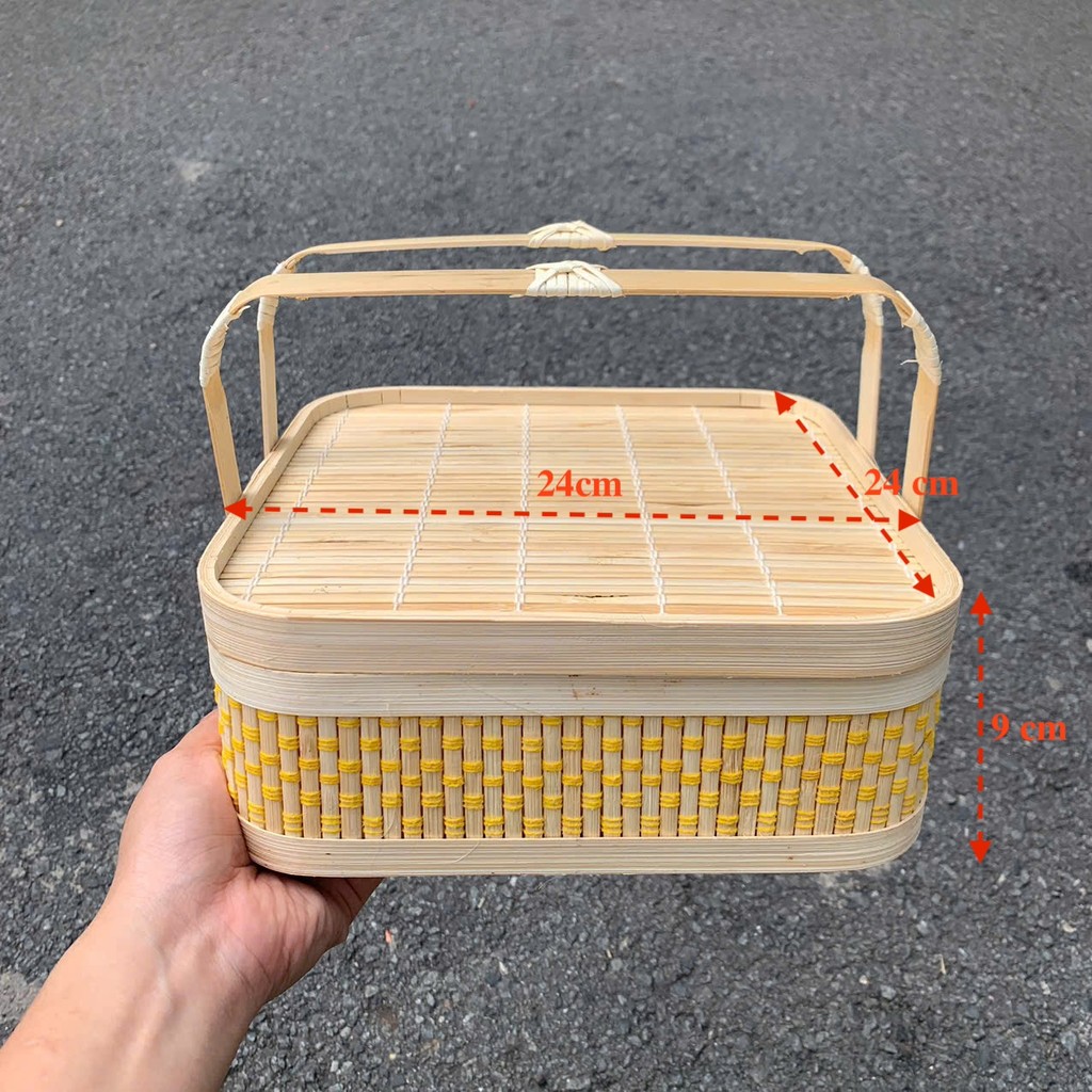 Multi-purpose bamboo and rattan gift box - CNY holiday gift basket Set ...