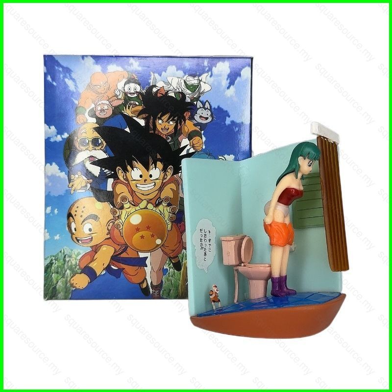 Dragon Ball Action Figure Green Hair Bulma Go To The Toilet Daring Nudity Model Dolls Toy