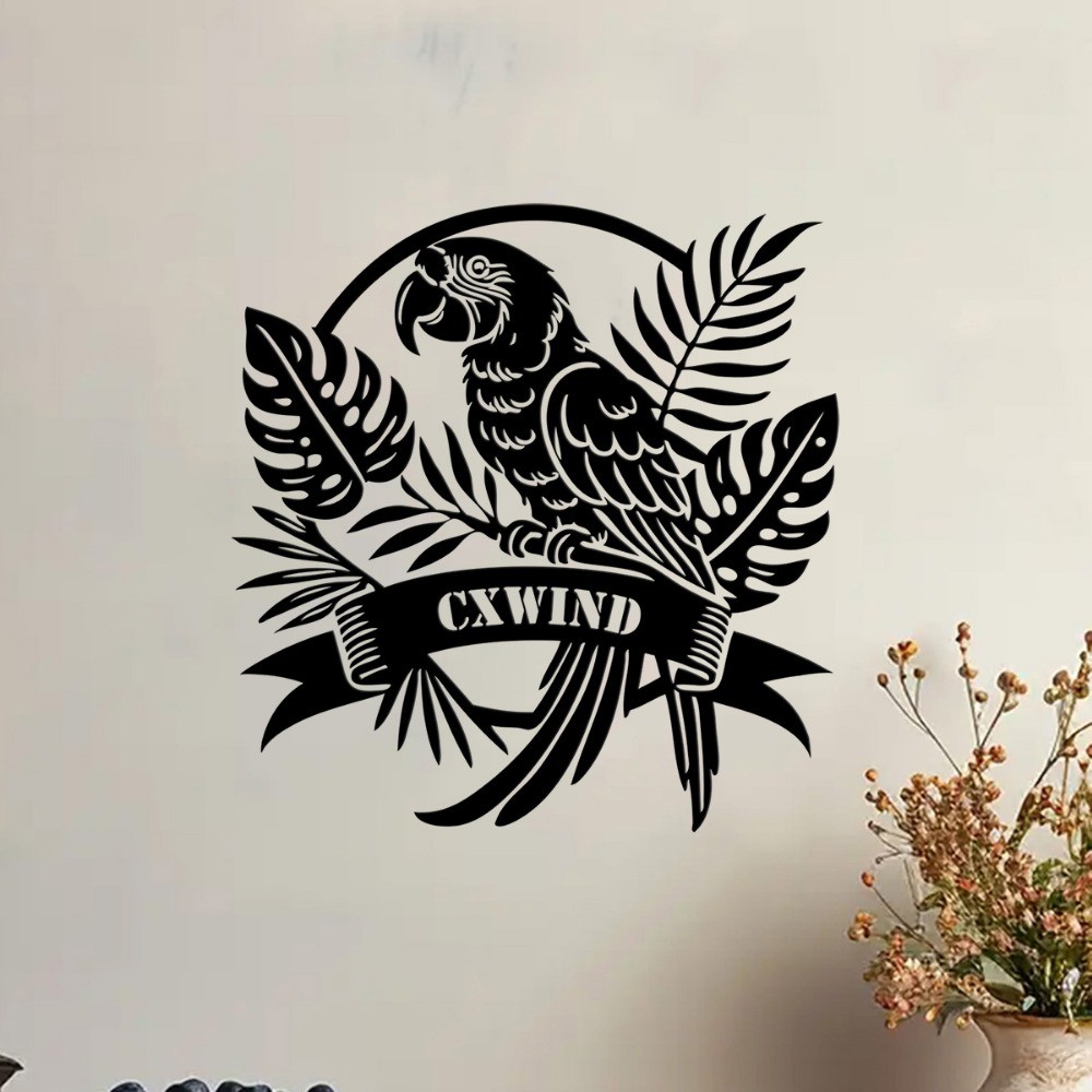 Custom Metal Macaw Sign - Rainforest Bird Monogram, Laser Cut Wall Art ...