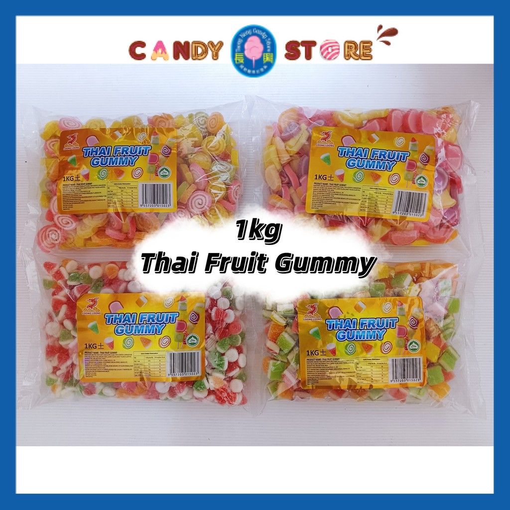 1kg THAI FRUIT GUMMY CANDY Cone/Cube/Roll/Melon (HALAL) | Shopee Malaysia