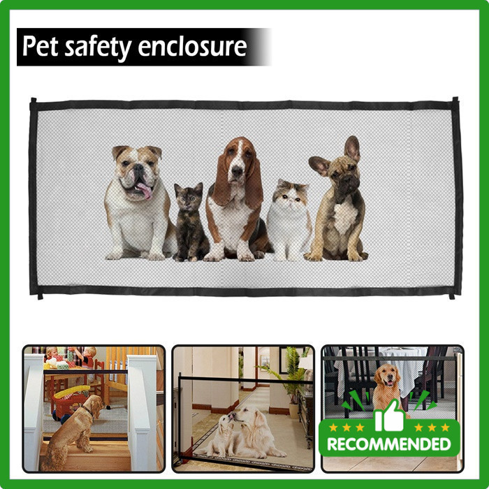 Puppy Cat Home Railing Isolation Safety Gate Portable Folding Mesh Net ...