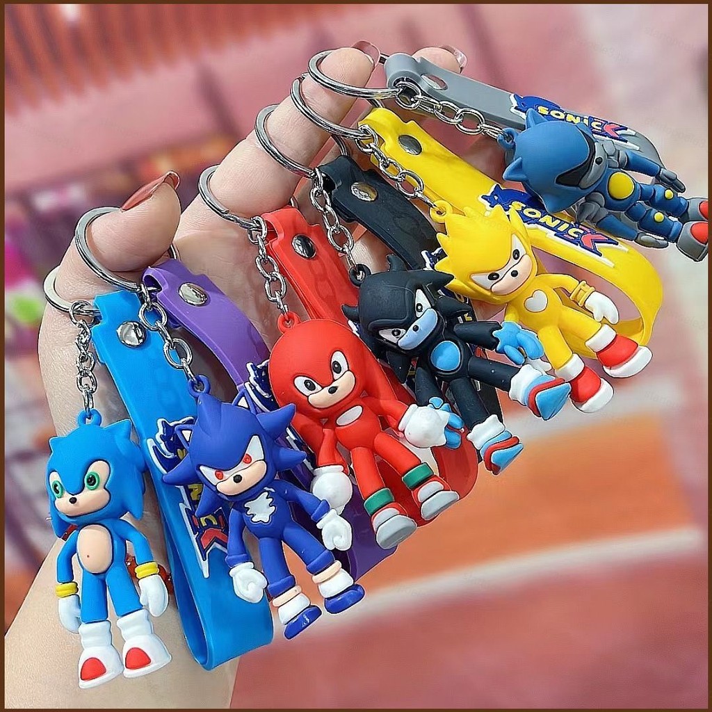 ST3 Sonic the Hedgehog Keychain Doll PVC Keyring Anime Bag Pendant ...
